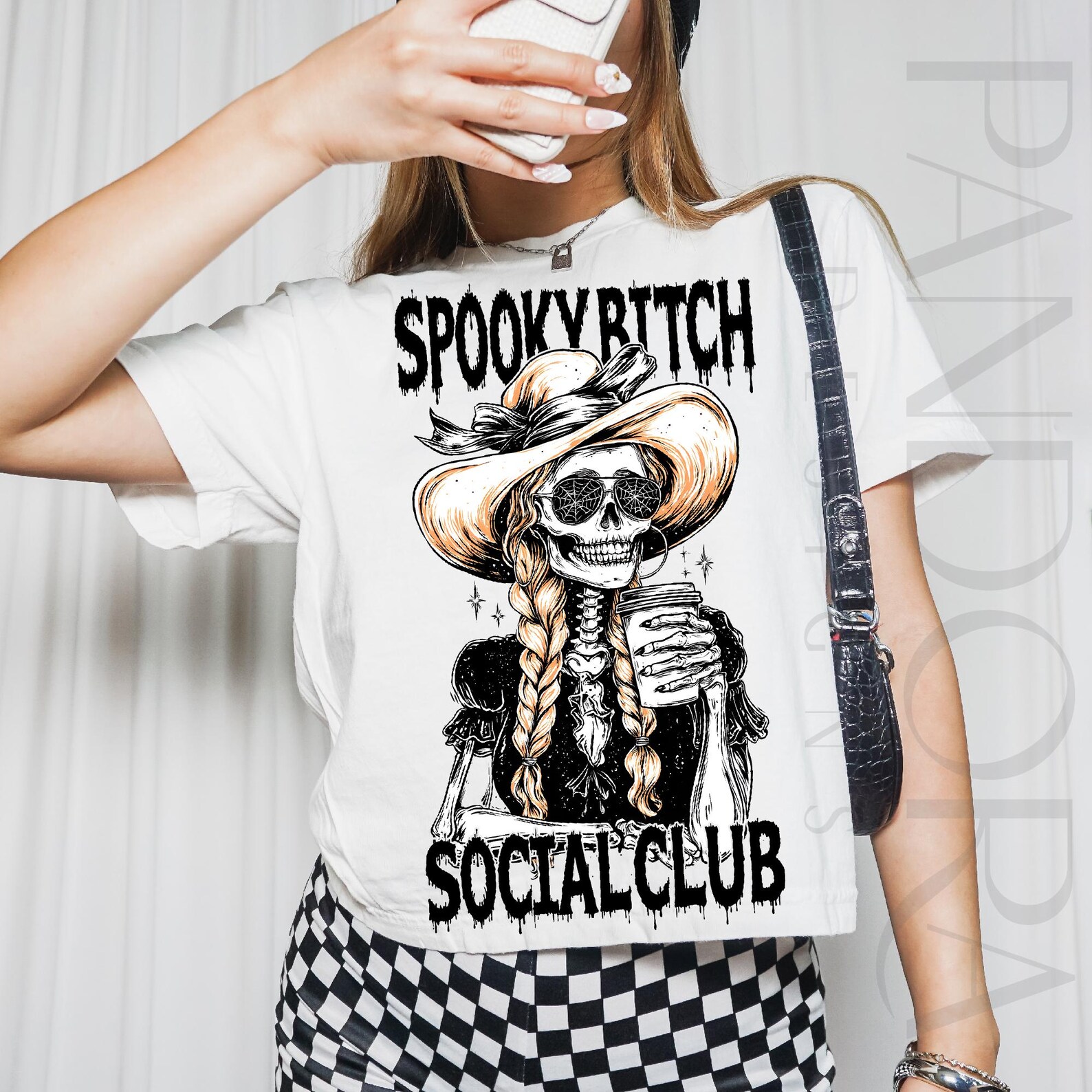 Spooky Girl Social Club Png, Skeleton Coffee Png, Goth Girl Png ...