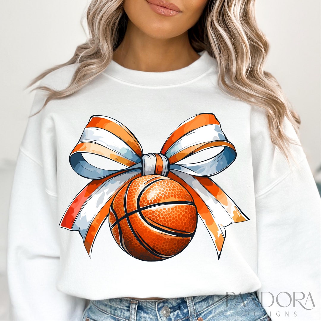 Basketball Bow Png, Coquette Bow Basketball Png, Basketball Mom Png ...