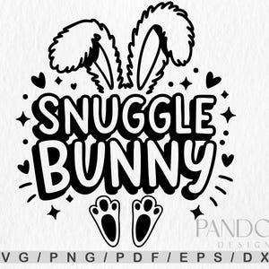 Snuggle Bunny Svg Png, Happy Easter Svg, Cute Easter Bunny Svg, Easter ...