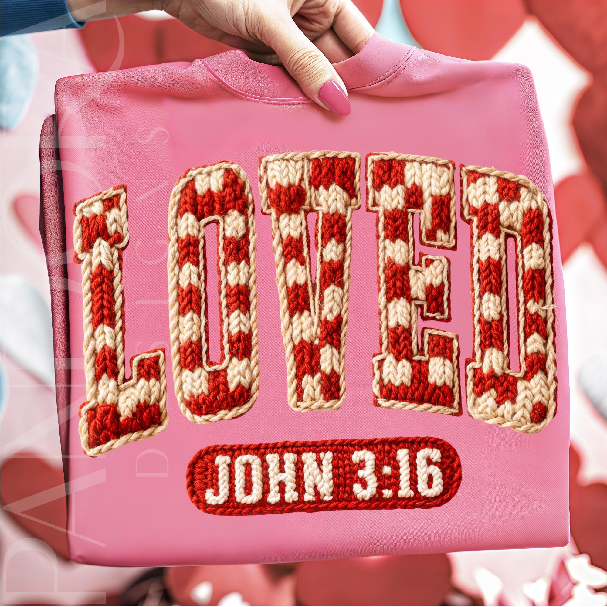 Yarn LOVED John 3:16 Png, Yarn Texture Christian Valentine Sublimation ...
