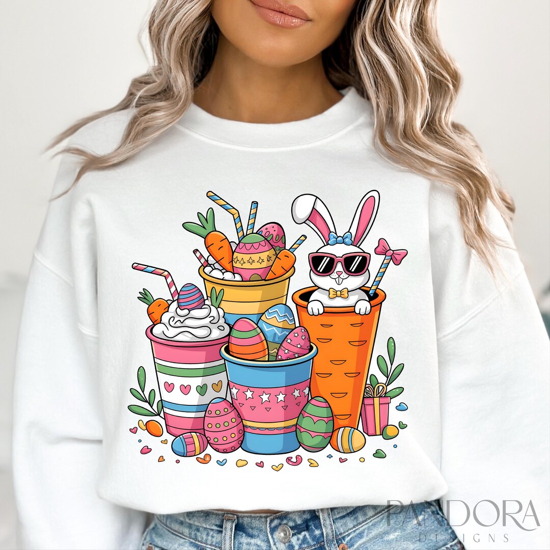 Easter Coffee Cups Png, Easter Bunny Png, Coffee Lover Png, Easter Png ...