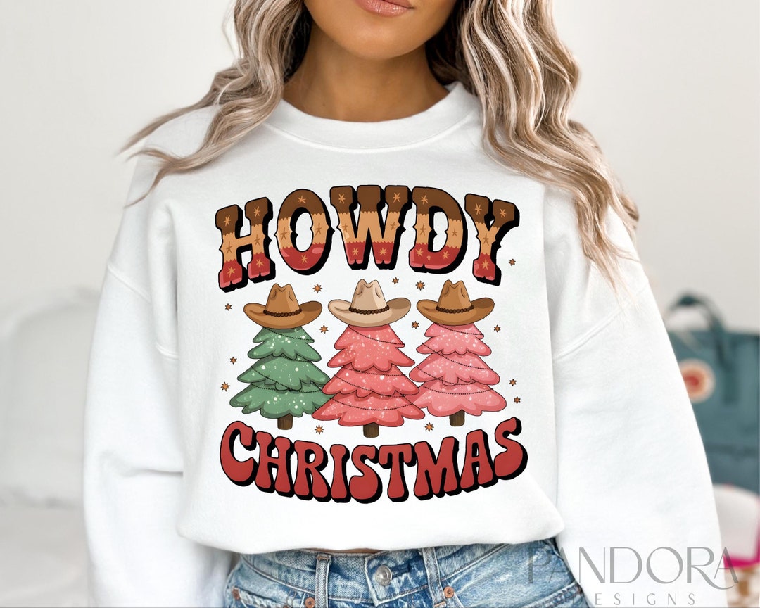 Howdy Christmas Png, Retro Christmas Png, Christmas Png, Christmas Tree ...