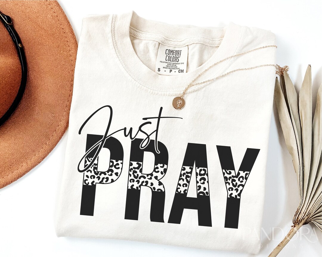 Just Pray Svg Png, Half Leopard Print, Christian, Religious, Jesus ...