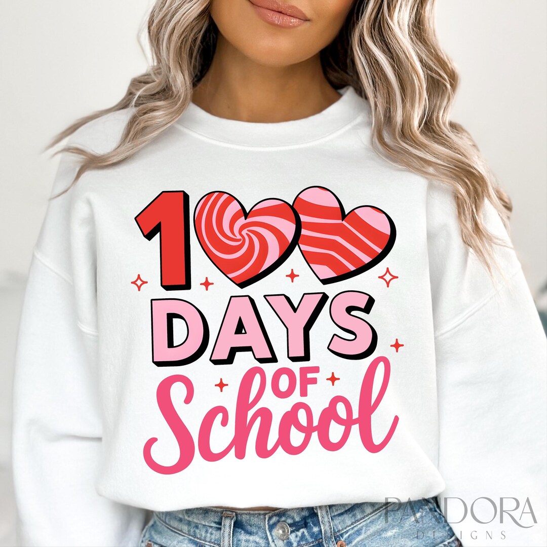 100 Days of School Png, Valentine Teacher Png, Valentine's Day Png ...