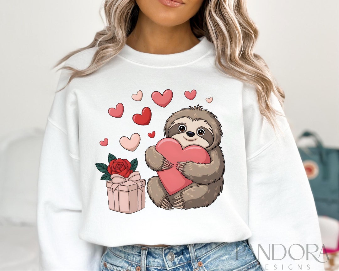 Valentines Sloth Png, Sloth Love Png, Sloth Heart Png, Cute Sloth Png ...