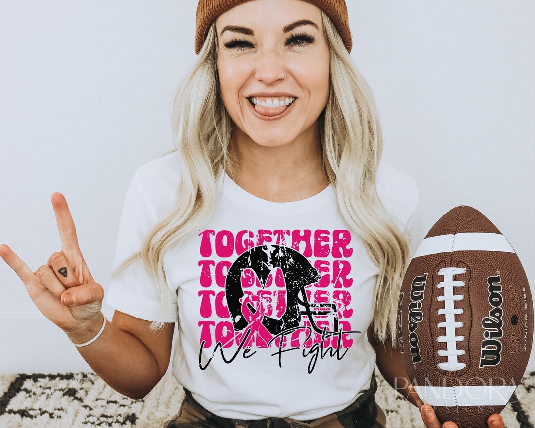 Football Cancer Svg Png, Together We Fight, Breast Cancer Awareness ...