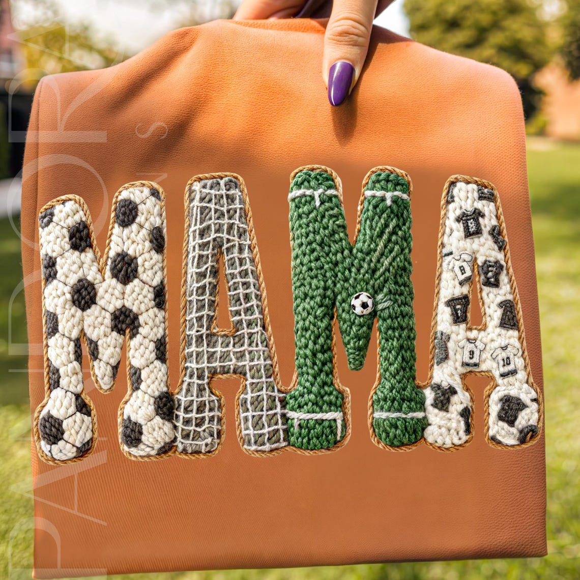 Yarn Soccer Mama Png, Yarn Letter Sports Mom Design, Patchwork Soccer ...