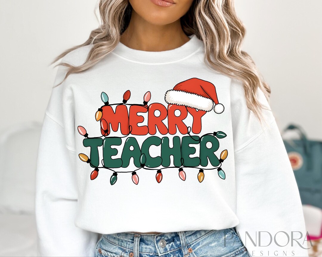 Merry Teacher Png, Holiday Teacher Png, Teacher Png, Teacher Christmas ...