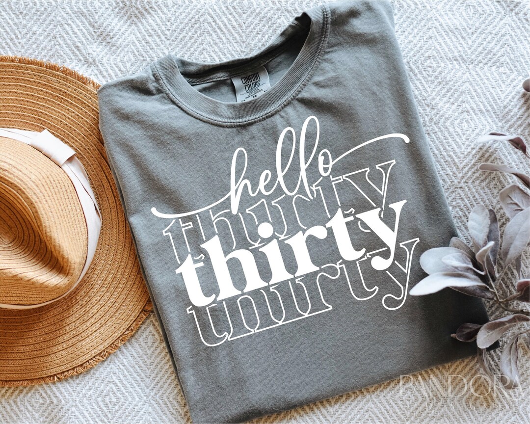 Hello Thirty Svg, 30th Birthday Svg, Hello 30 Svg Birthday Shirt Design ...