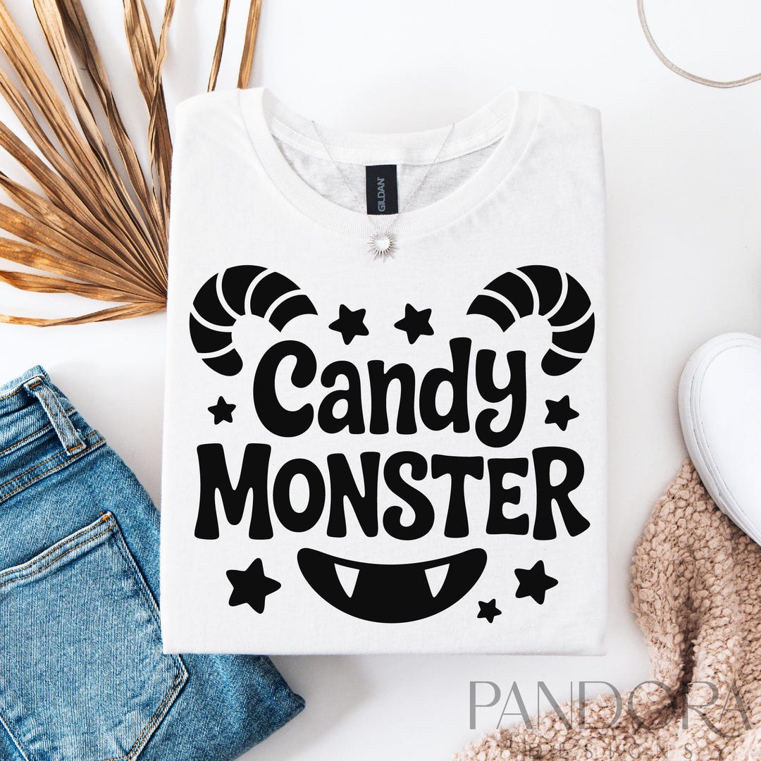Candy Monster Svg Png, Halloween Kid Svg, Cute Monster Svg, Toddler ...
