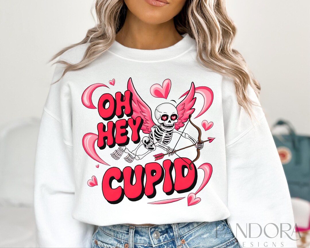 Oh Hey Cupid Png, Skeleton Cupid Png, Funny Valentine's Day Png, Retro ...