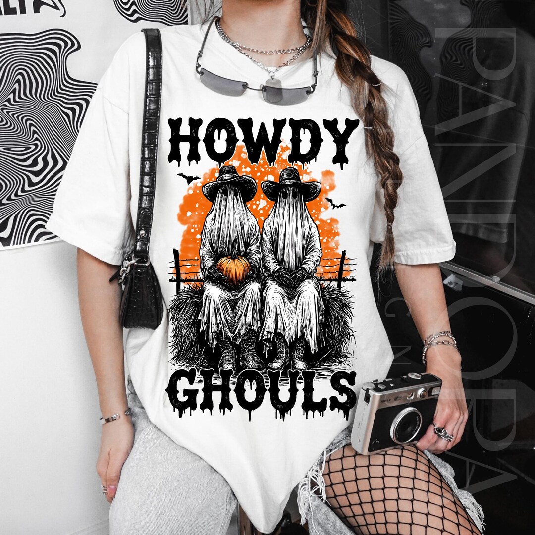 Howdy Ghouls Png, Howdy Halloween Png, Cowgirl Ghost Png, Cute Ghost ...