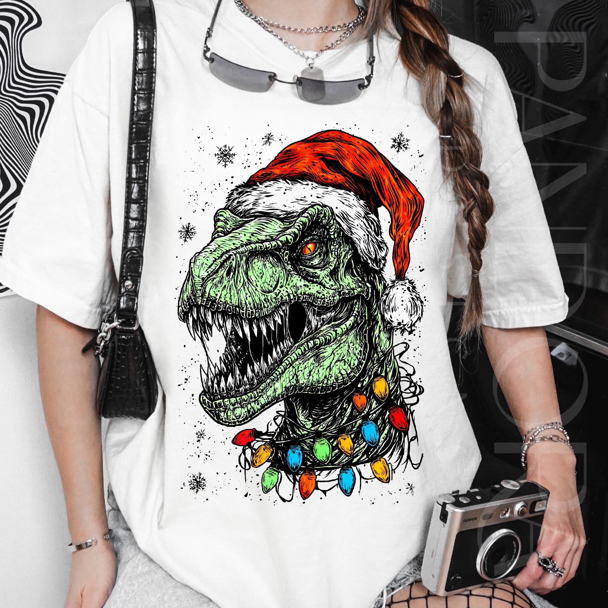 Dinosaur Christmas PNG: T-rex Santa, Funny Xmas Dino - Etsy