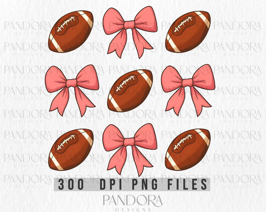 Coquette Football Png, Football Png, Girly Football Png, Football Mom ...