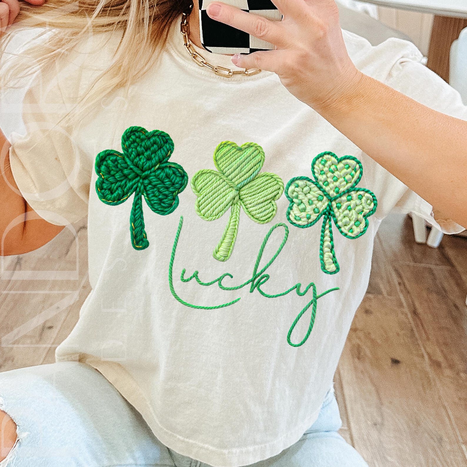 Yarn Lucky Shamrock Png, St Patricks Day Shirt Design, Clover Png for ...