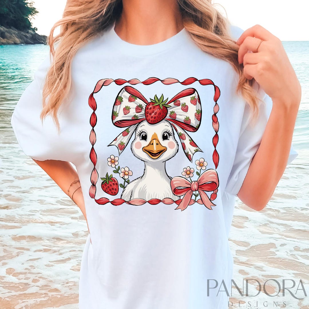 Cute Strawberry Goose Png, Cute Goose Png, Summer Goose Png, Farm ...