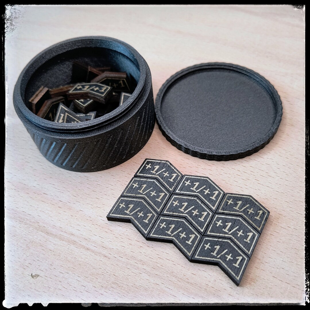 30x Wooden +1/+1 Counter / Token / Marker With Storage Box Compatible ...