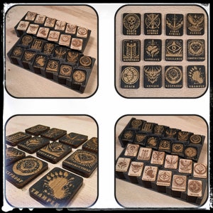 Wooden Ability Counter Set Compatible With Magic (MTG) - Laser Engraved ...