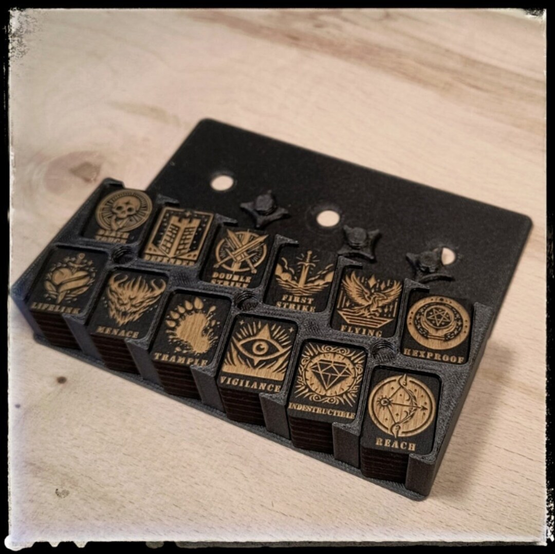 Wooden Ability Counter Set Compatible With Magic MTG Laser Engraved Set ...