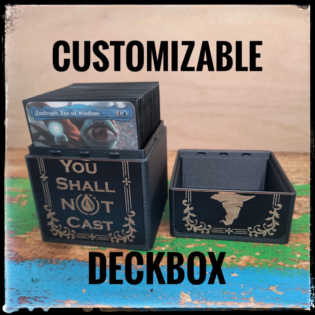 MTG Deck Box 3d-printed With Wooden Inlays – Customizable (75+/100 ...