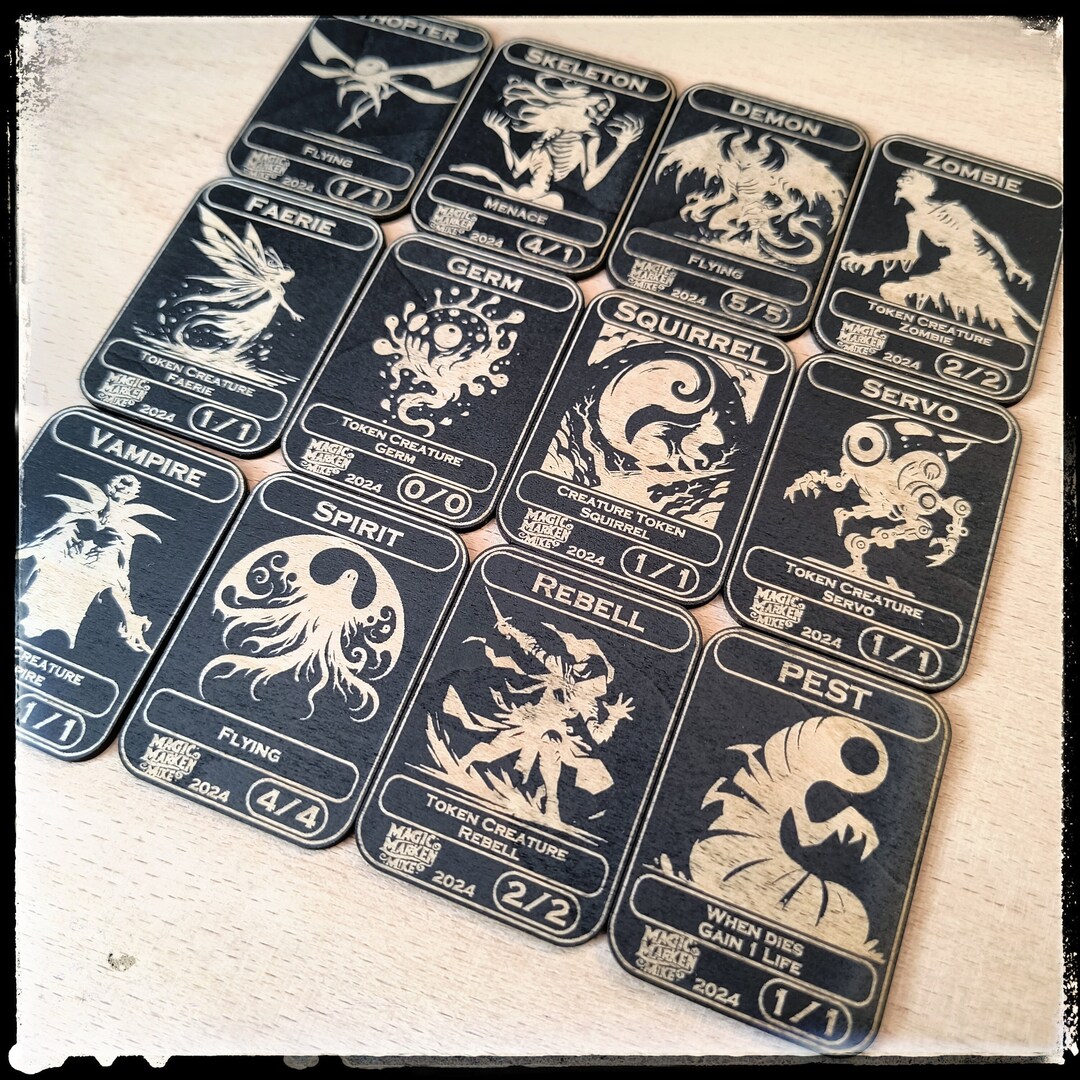 Wooden Creature Tokens/proxy Set Compatible With Magic (MTG) - Squirrel ...