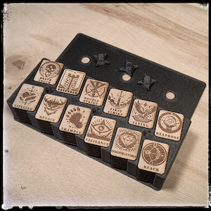 Wooden Ability Counter Set Compatible With Magic (MTG) - Laser Engraved ...