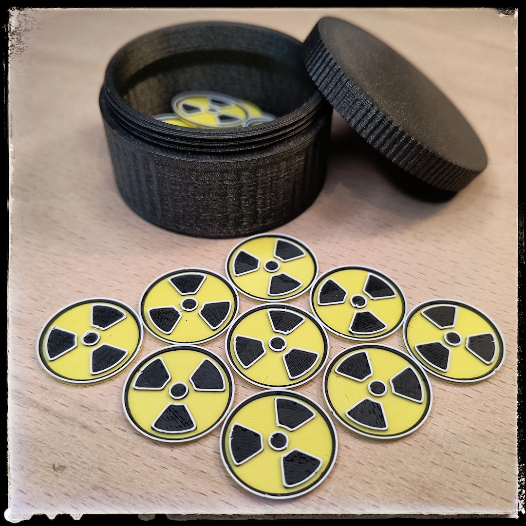 25x Rad Counter / Radiation Tokens Compatible With MTG With Storage Box ...
