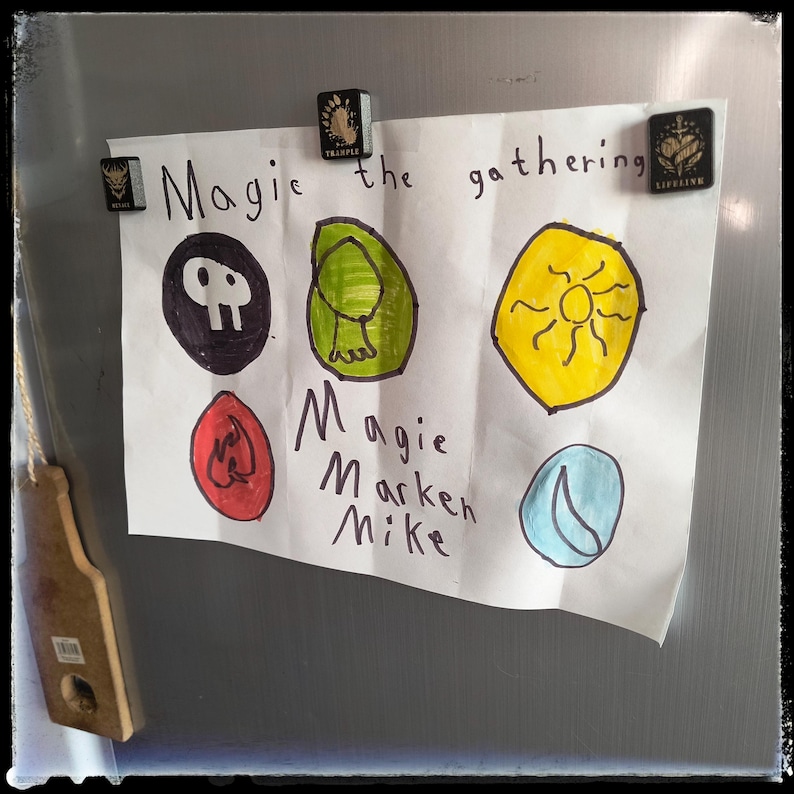 Fridge Magnets Magic (MTG) Inspired - Wodden Laser Engraved Symbol and ...