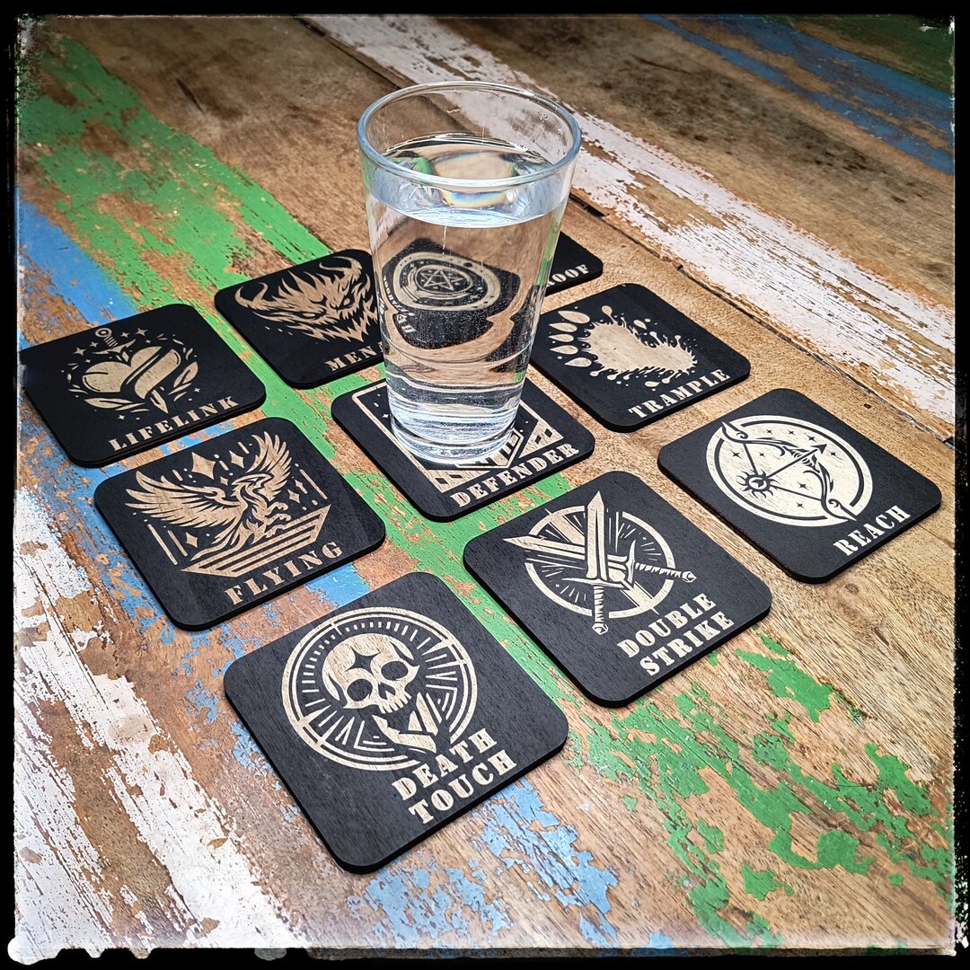 6x Laser Engraved Magic (MTG) Wooden Coasters || MTG Inspired ...