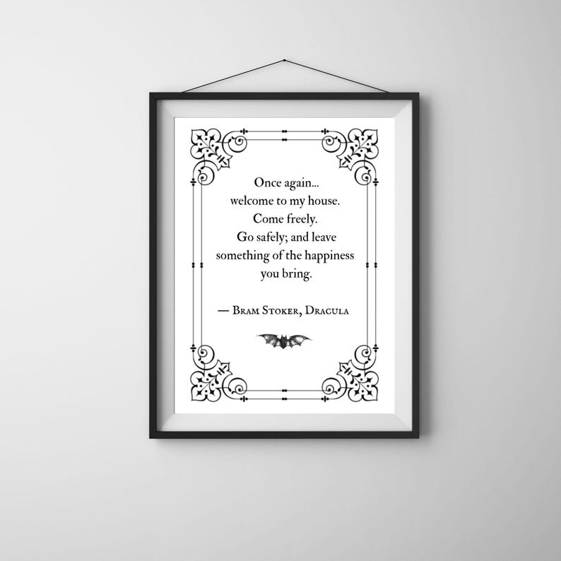 Dracula Quote Art Print: Bram Stoker Gothic Wall Decor (digital ...