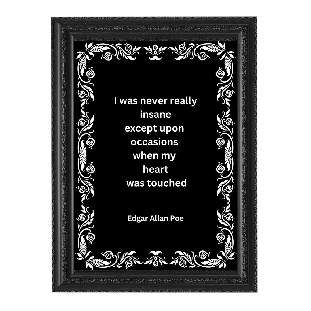 Edgar Allan Poe Quote, Gothic or Alternative Wall Art, Dark Academia ...