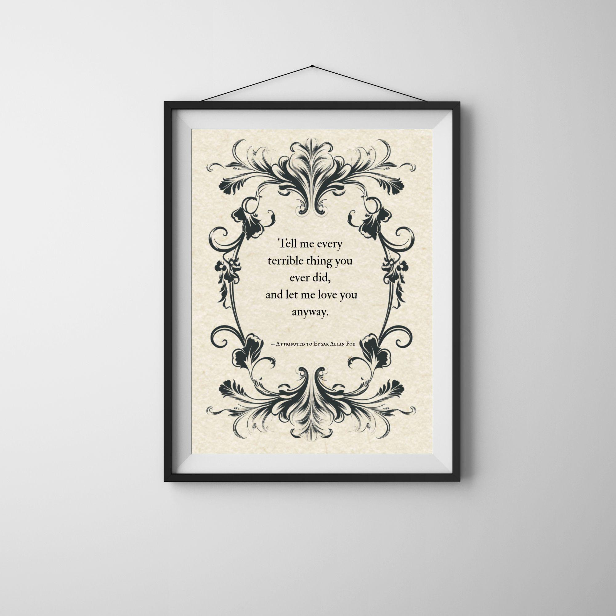 Let Me Love You, Edgar Allan Poe Print: Gothic Romantasy & Dark ...