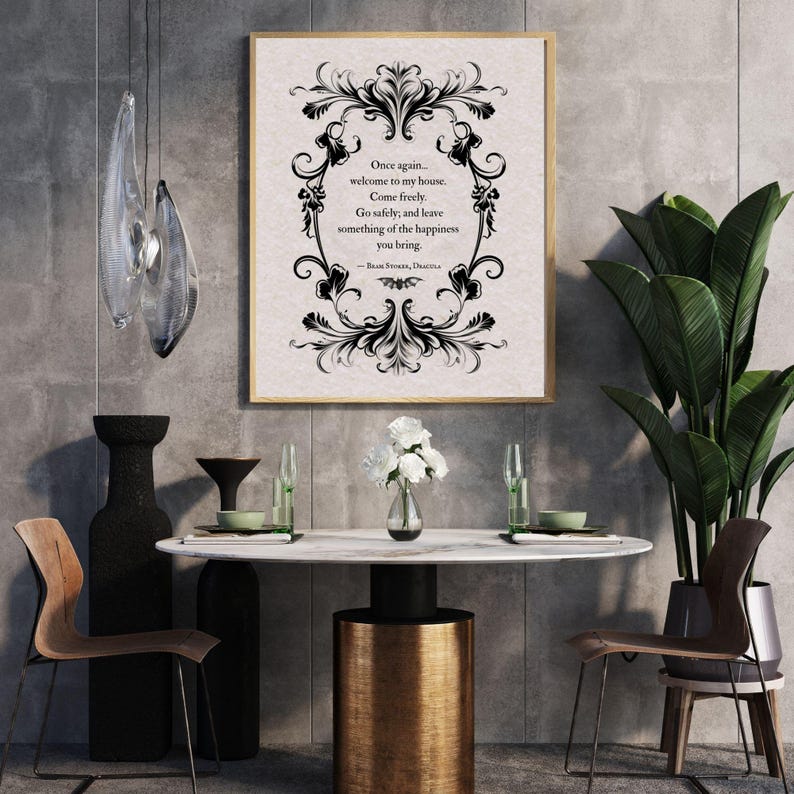 Welcome to My House, Dracula Quote Poster: Bram Stoker, Ornate ...