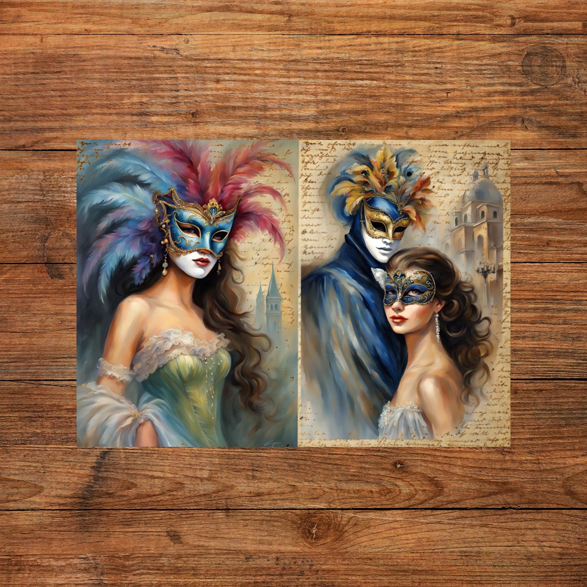 Masquerade Ball Junk Journal Half Papers, Carnival Inspired Digital ...