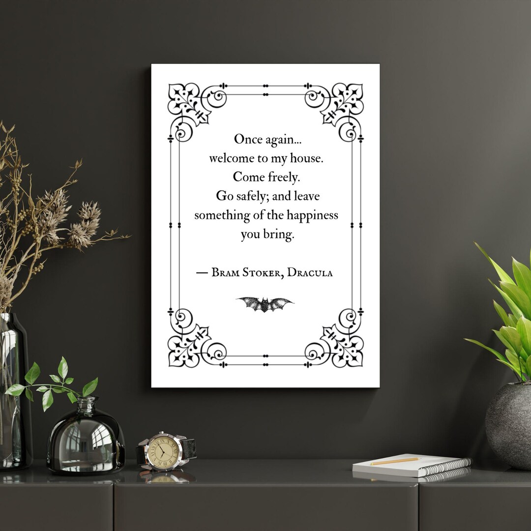 Dracula Quote Art Print: Bram Stoker Gothic Wall Decor (digital ...