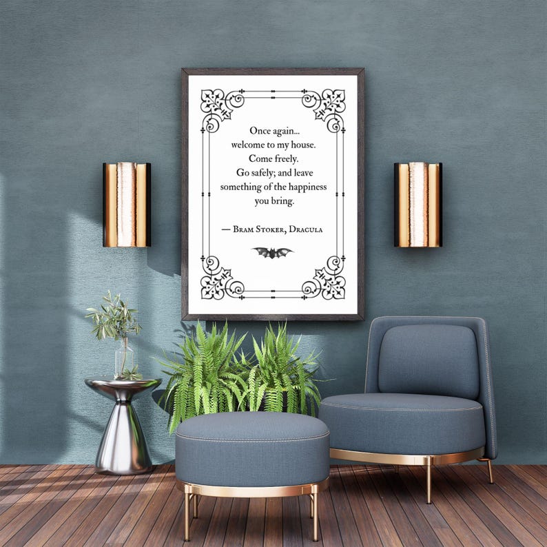 Dracula Quote Art Print: Bram Stoker Gothic Wall Decor (digital ...