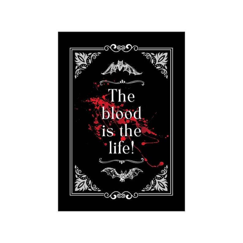 Bram Stoker Dracula Quote Print , "the Blood is the Life", Dracula ...