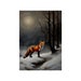 Winter Fox Print, Vintage Winter Landscape Print, Fox in Winter ...