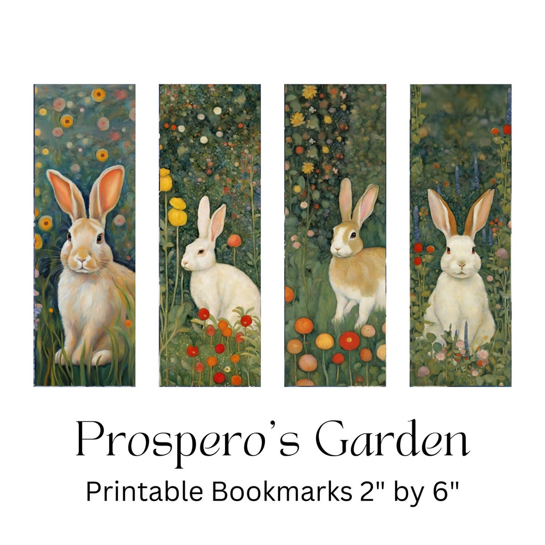 Klimt Style Rabbit Bookmarks: Floral Bunny Print (digital Download) - Etsy