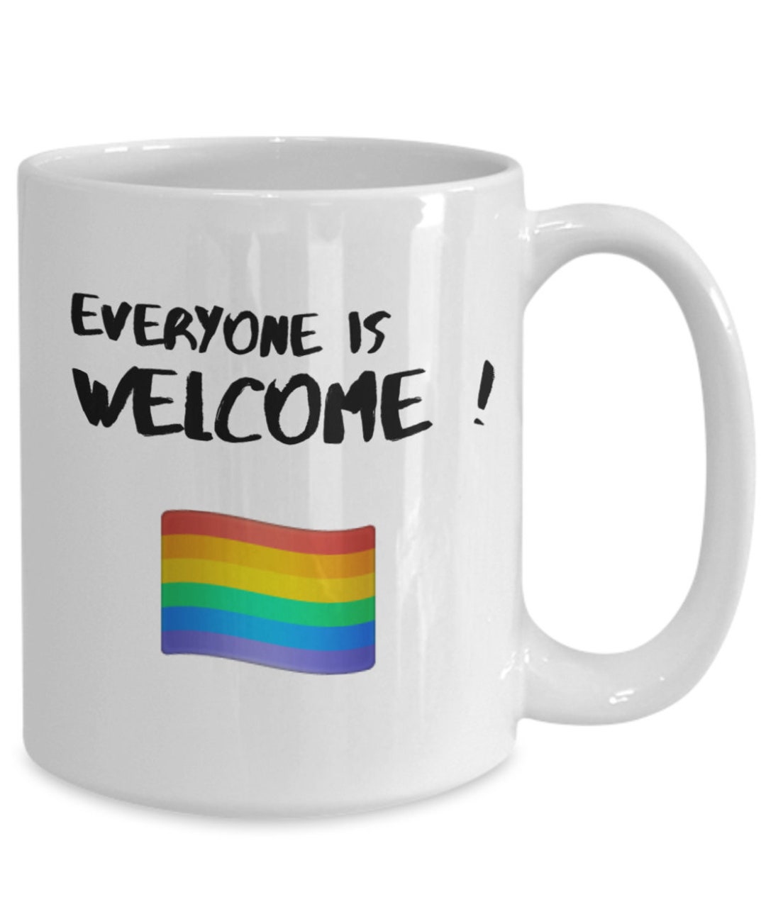 Everyone is Welcome Pride Mug With Rainbow Flag for Welcoming People - Etsy