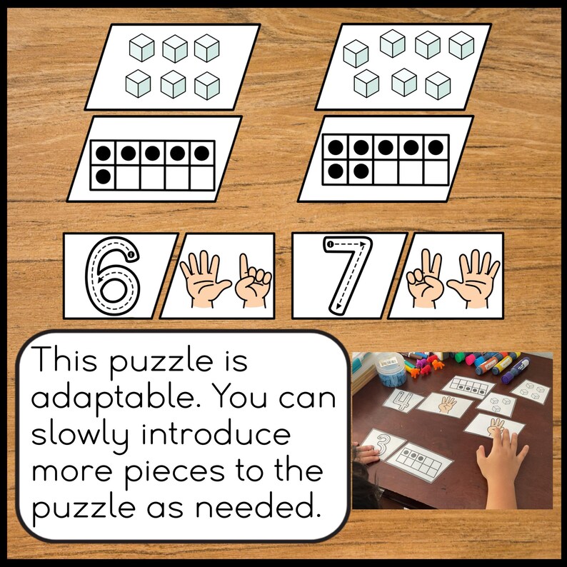 Counting Puzzle and Tracing Numbers Activity 0-10 Math Task Box for ...