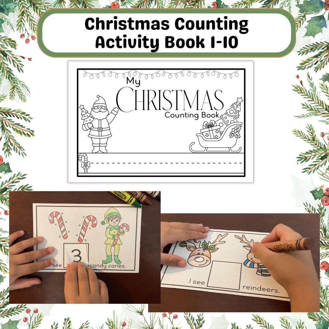 Christmas Counting Book No-prep Math Activity for Homeschool Preschool ...