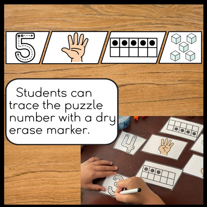 Counting Puzzle and Tracing Numbers Activity 0-10 Math Task Box for ...