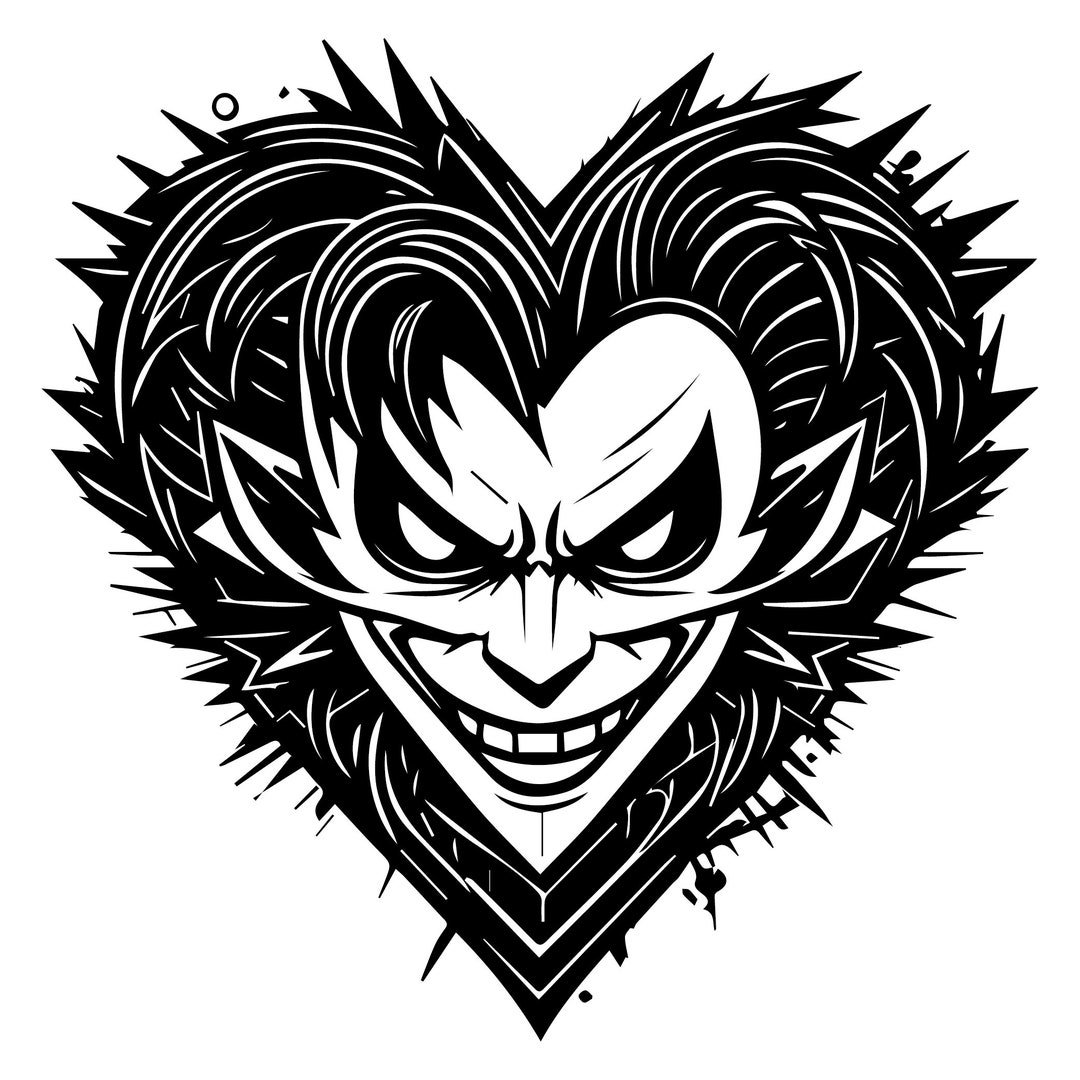 Joker Heart SVG, Heart SVG Bundle, Sketch, Hand-drawn Heart Svg, Love ...