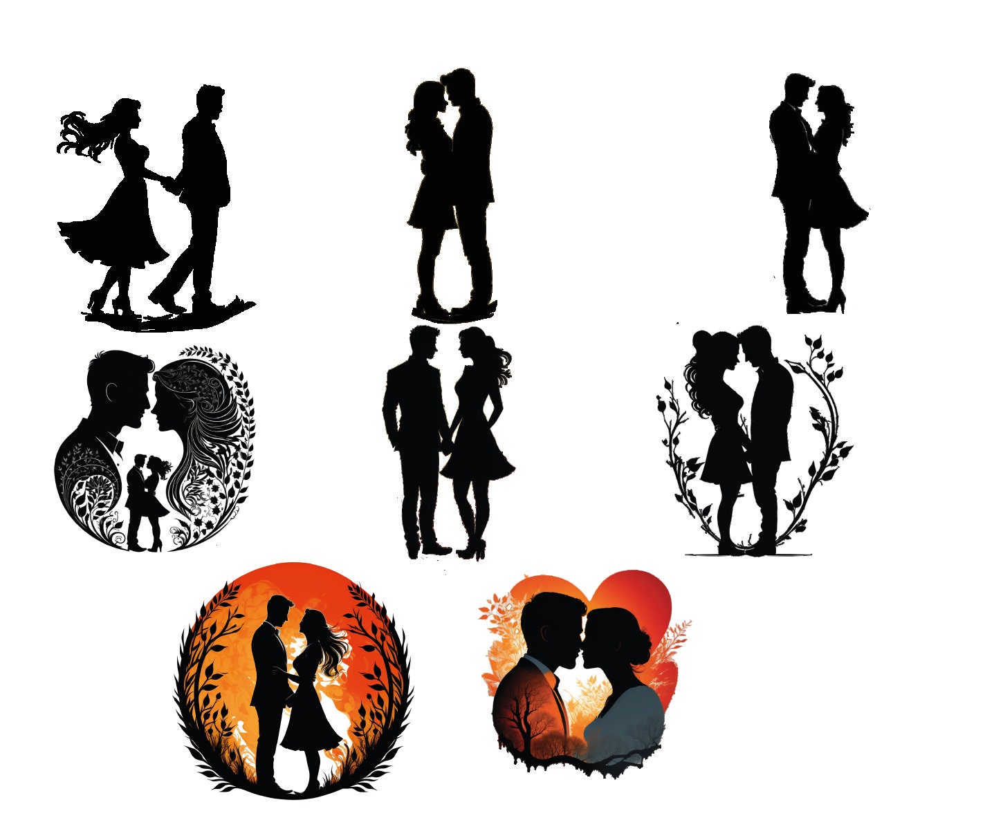 8 Couple Svg Bundle Kissing Couple Svg Lovers Svg Couple Dxf Couple Png Eps Svg Couple