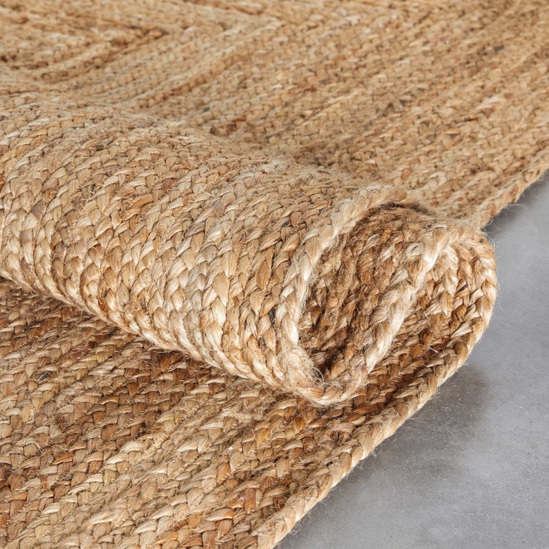 8x10 Jute Rug Natural Jute Rug, Jute Braided Rug, Bohemian Jute Rug, Jute Area Rug, Boho Decor ...
