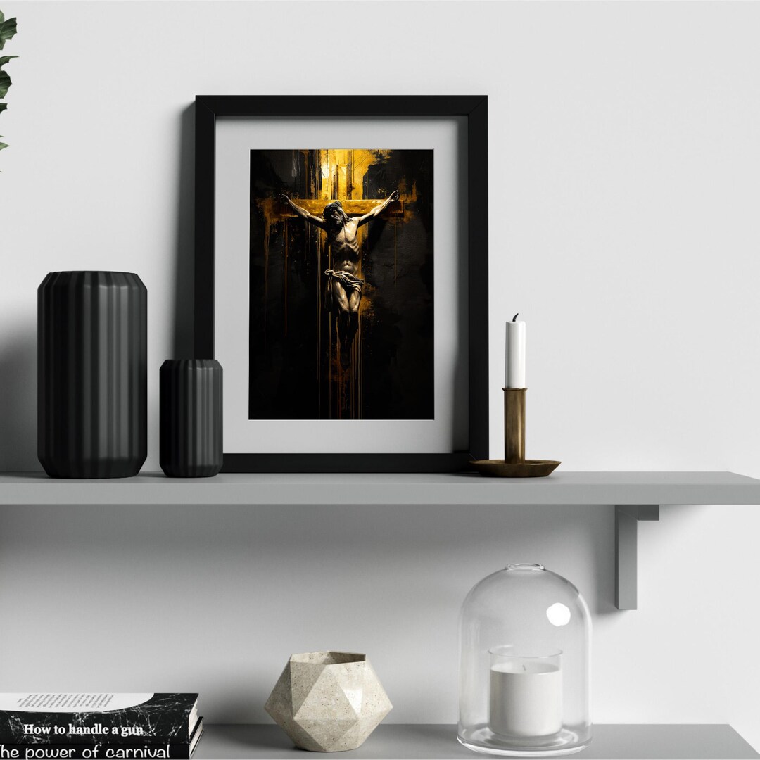 Jesus on Cross Digital Art, Christ Crucified to Print at Home, Holy ...