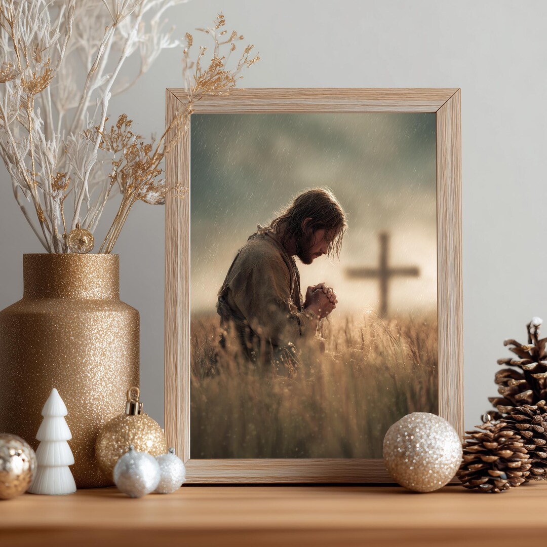 Jesus Praying Alone Art, Comfort in Loneliness Print, Digital Download ...