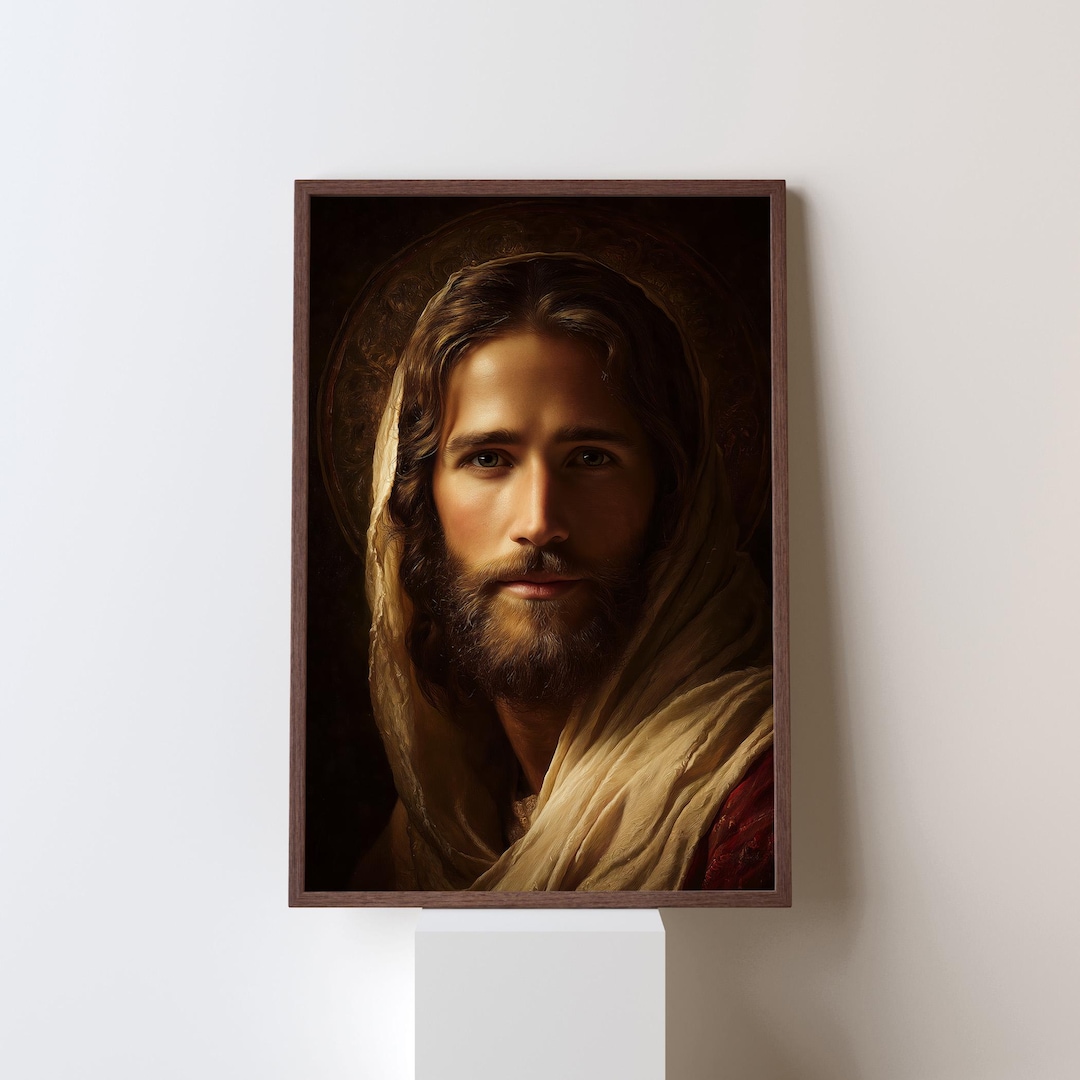 Handsome Jesus Digital Art Oil Painting, Beautiful Christ Wprintable ...