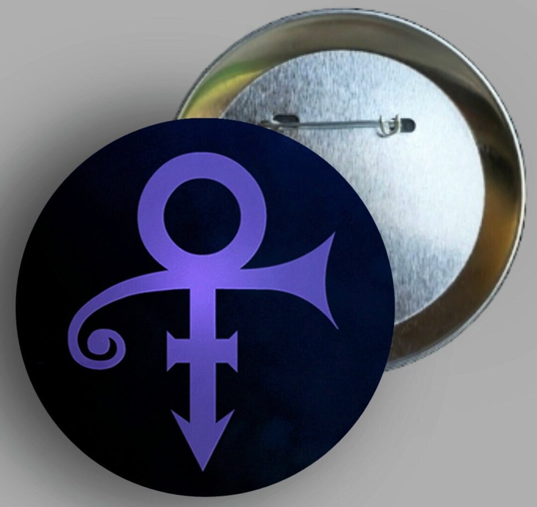 Prince Purple Love Symbol Button Pin 1999 Album Let's Go Crazy 90's ...